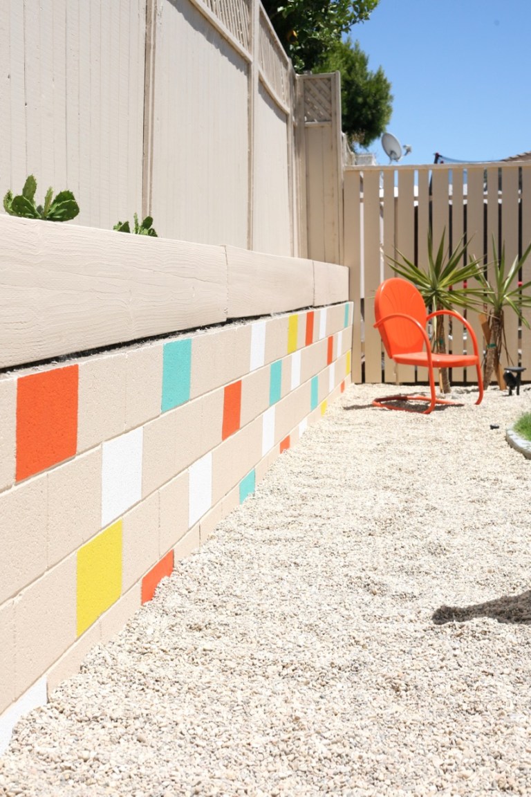 Painted Mosaic Cinderblock Wall! – SUBURBAN POP